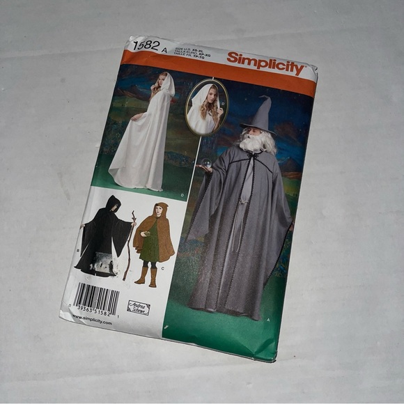 Simplicity | Other | Simplicity 582 Costume Merlin Cape Cloak White ...